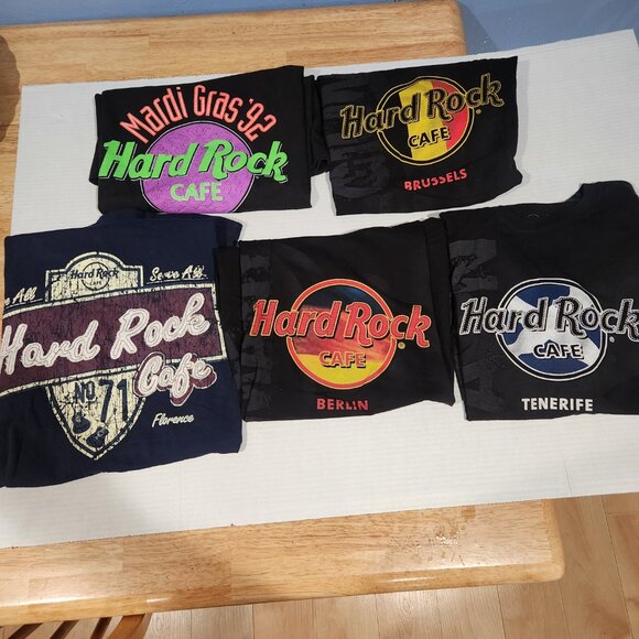 Hard Rock Cafe | Shirts | Set Of 5 Hard Rock Cafe Mens Graphic Tshirt ...